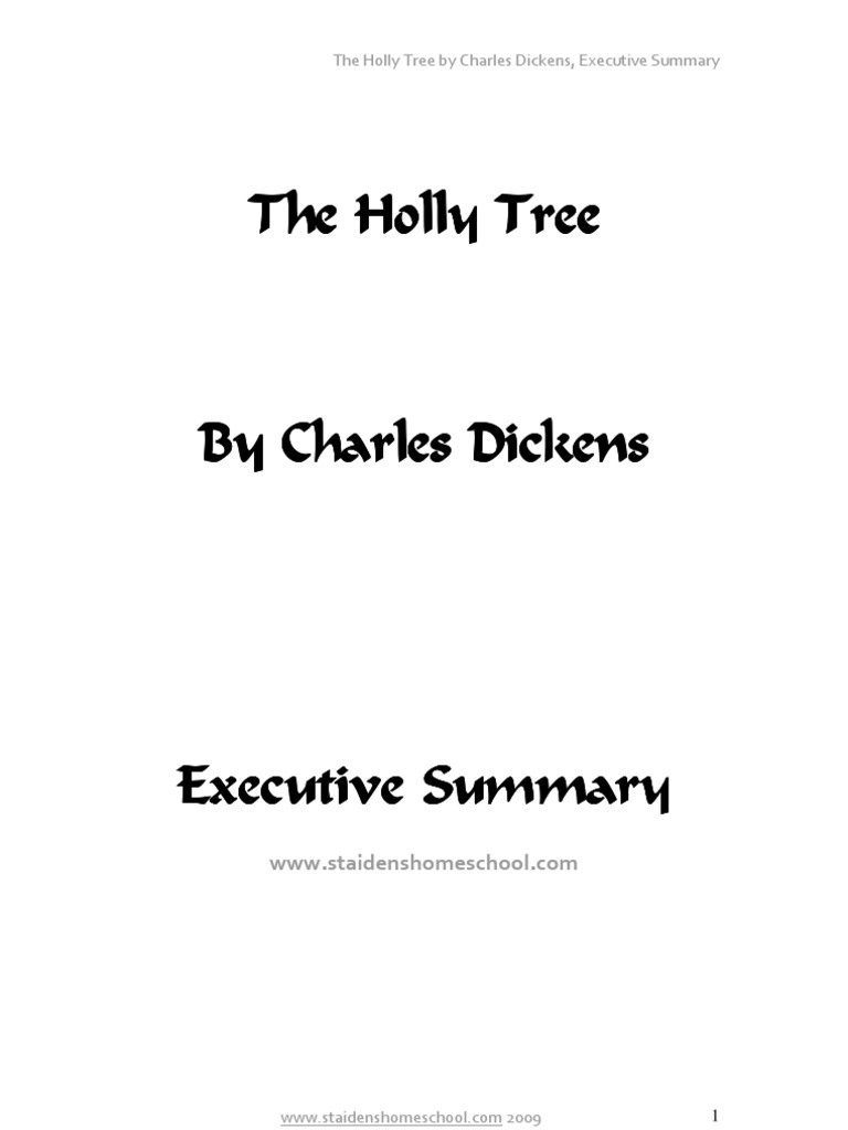 Executive Summary of The Holly Tree | PDF