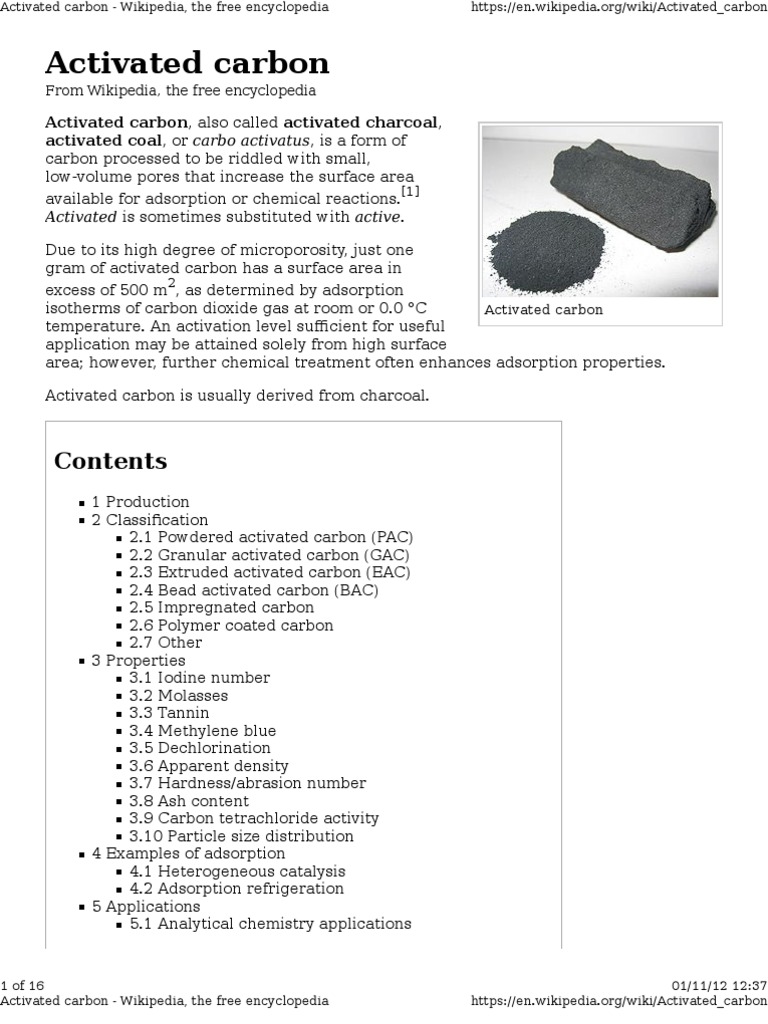 Activated Carbon | PDF | Adsorption | Physical Sciences