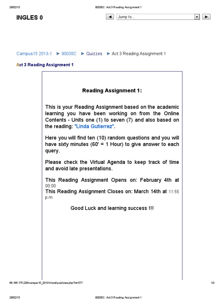 90030C - Act 3 Reading Assignment 1 | PDF