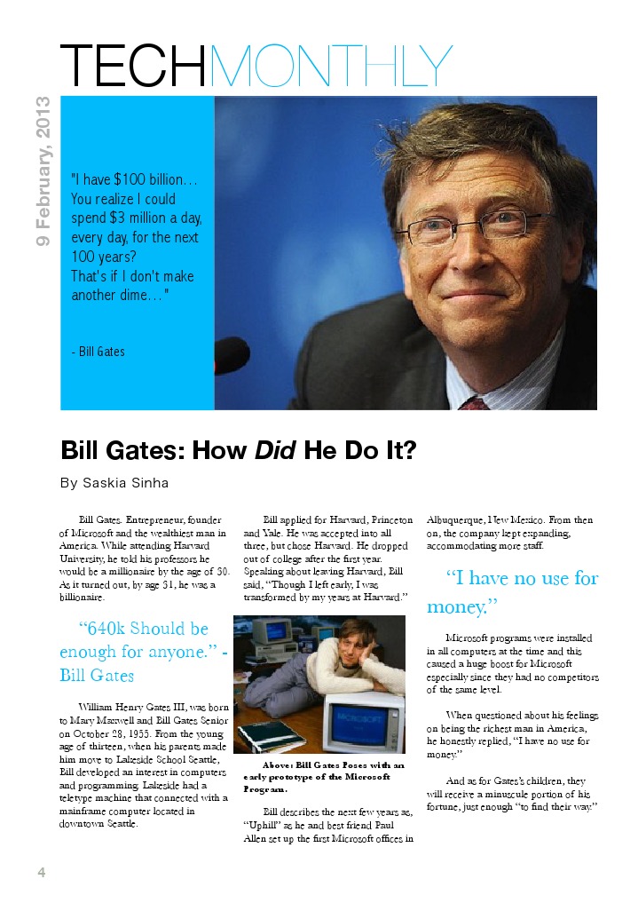 Bill Gates Magazine Article | PDF | Office Equipment | Computing