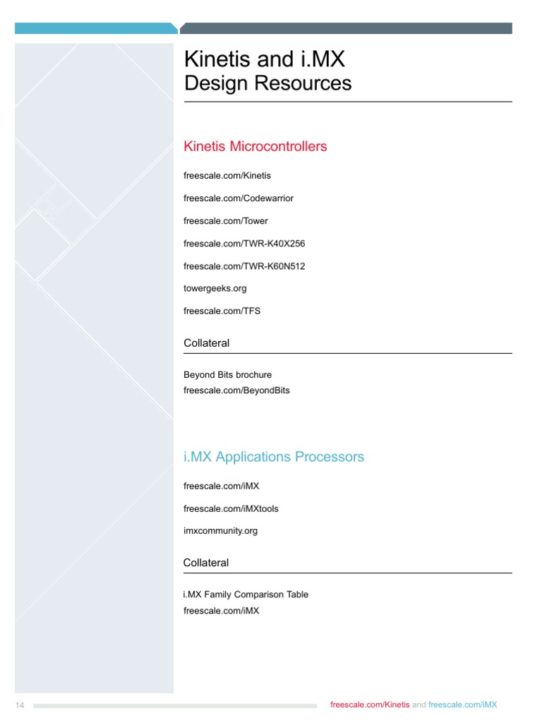 Kinetis and i.MX: Design Resources | PDF