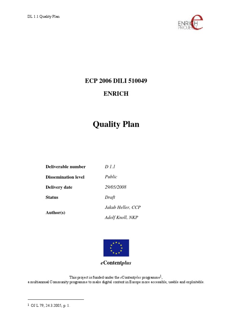 Quality Plan | PDF | Metadata | Digital Library