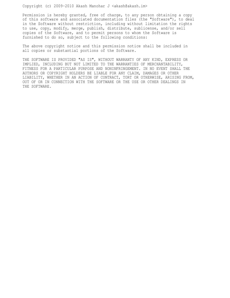 MIT License | PDF | Copyright | License