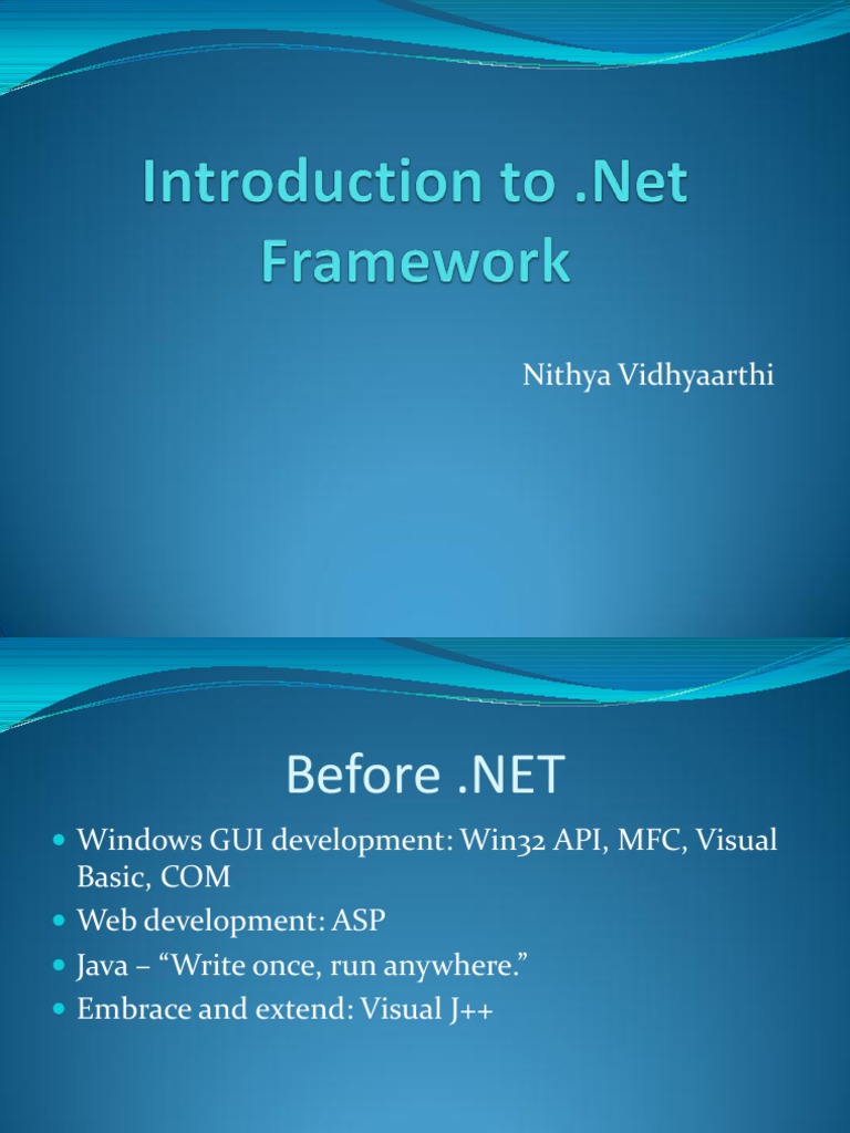 Introduction To Net Framework | PDF