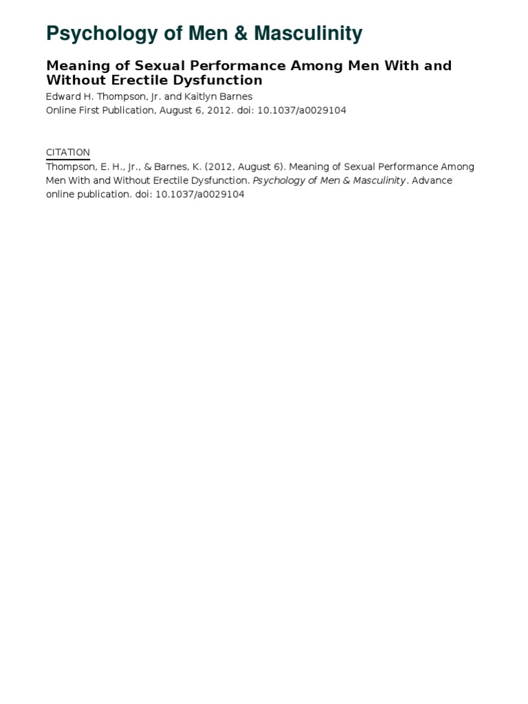 Psychology of Man and Masculinity | PDF | Factor Analysis | Masculinity