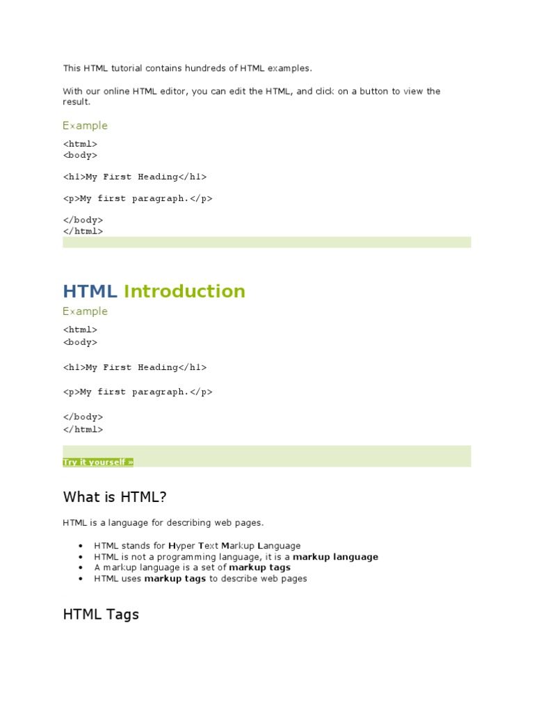 HTML Tutorial | Download Free PDF | Html Element | Hyperlink