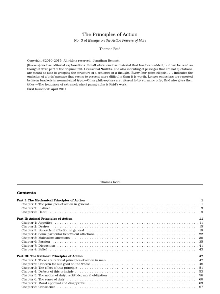 The Principles of Action: No. 3 of Essays On The Active Powers of Man ...
