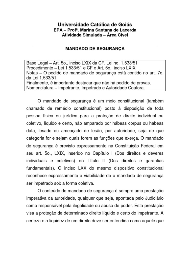 Mandado de Segurança- como fazer | Mandamus | Princípios Éticos