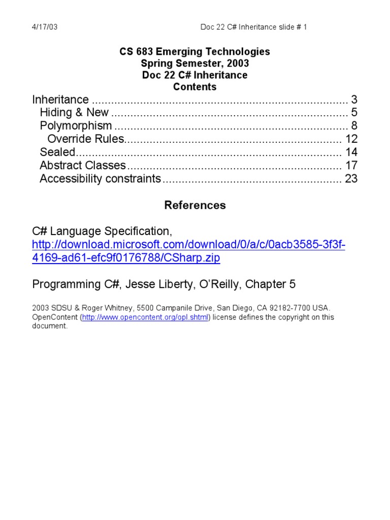 Inheritance C Sharp Pdf Inheritance Object Oriented Programming 5477