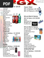 Drinks Price List | PDF | Coca Cola | Bottle