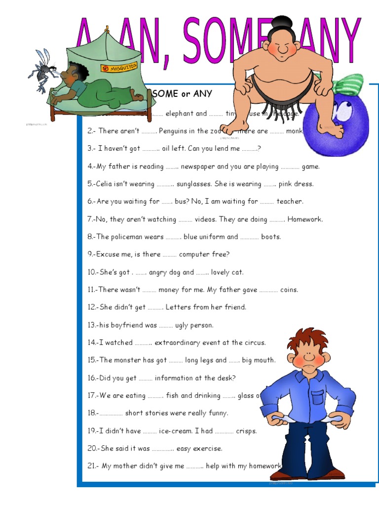 A, An, Some and Any | PDF | Games & Activities | Home & Garden