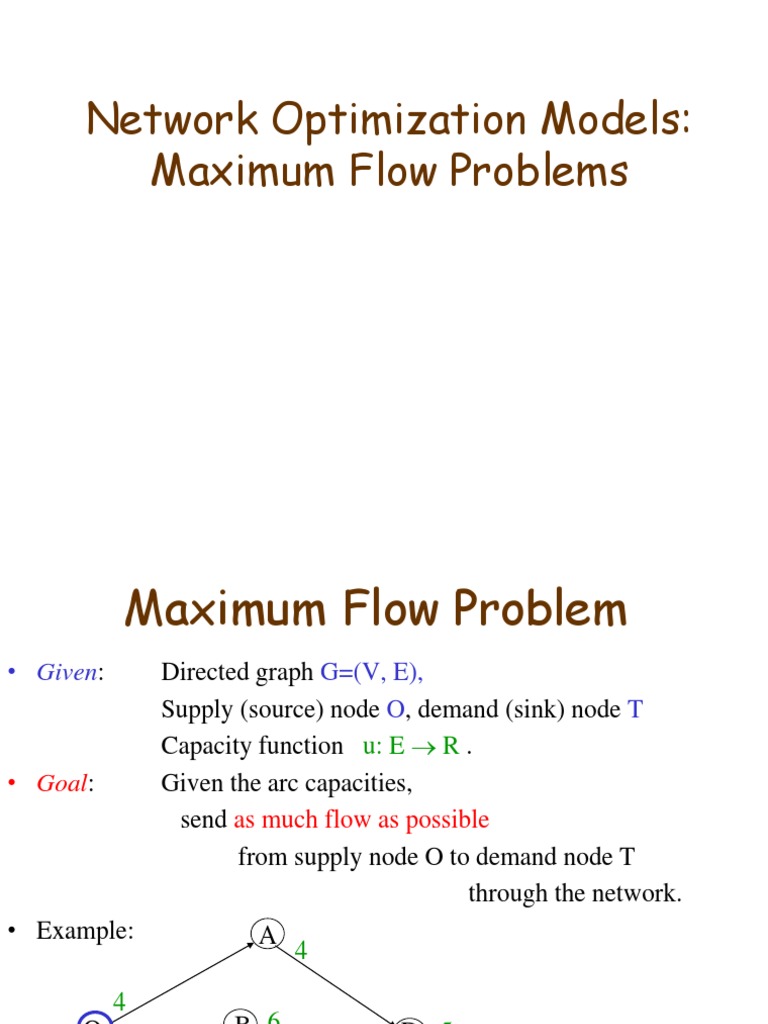 The Maximal Flow Problem Pdf Operations Research Computational 8949