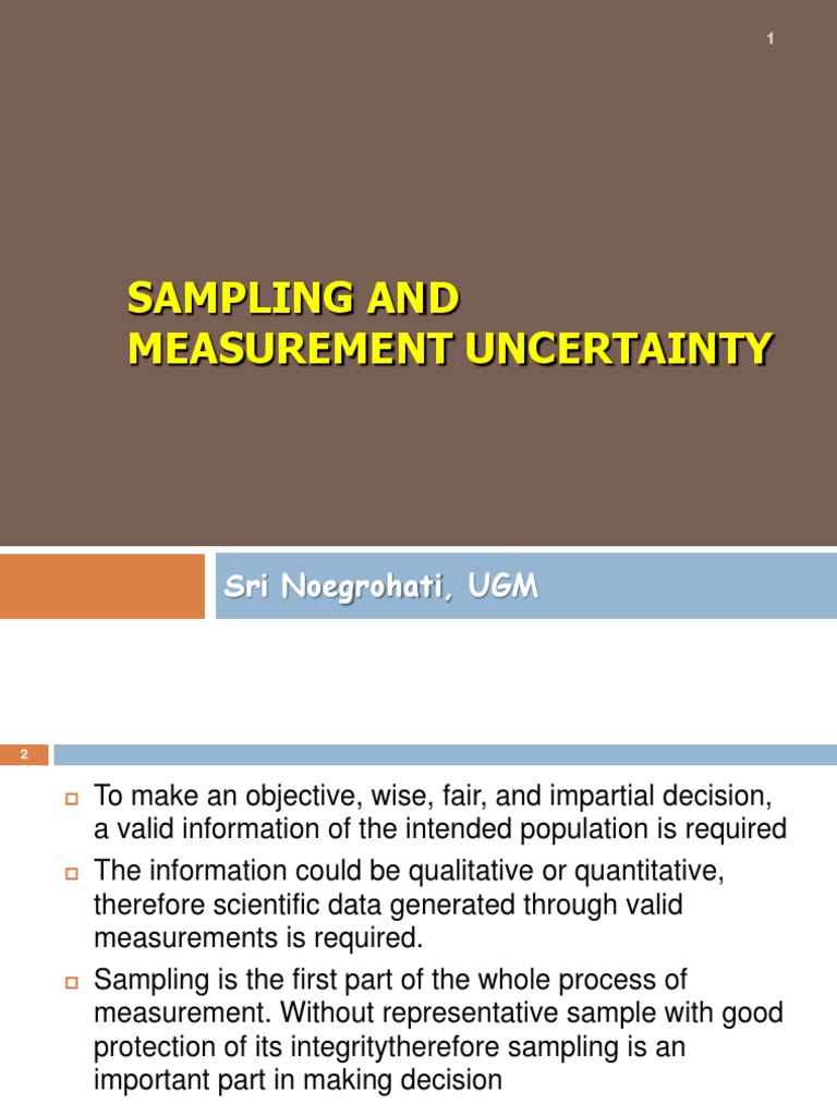 Sampling | PDF | Uncertainty | Sampling (Statistics)