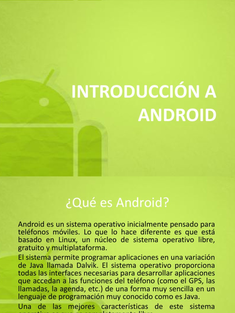 Características del Sistema Operativo Android | PDF | Android (sistema operativo) | Java ...