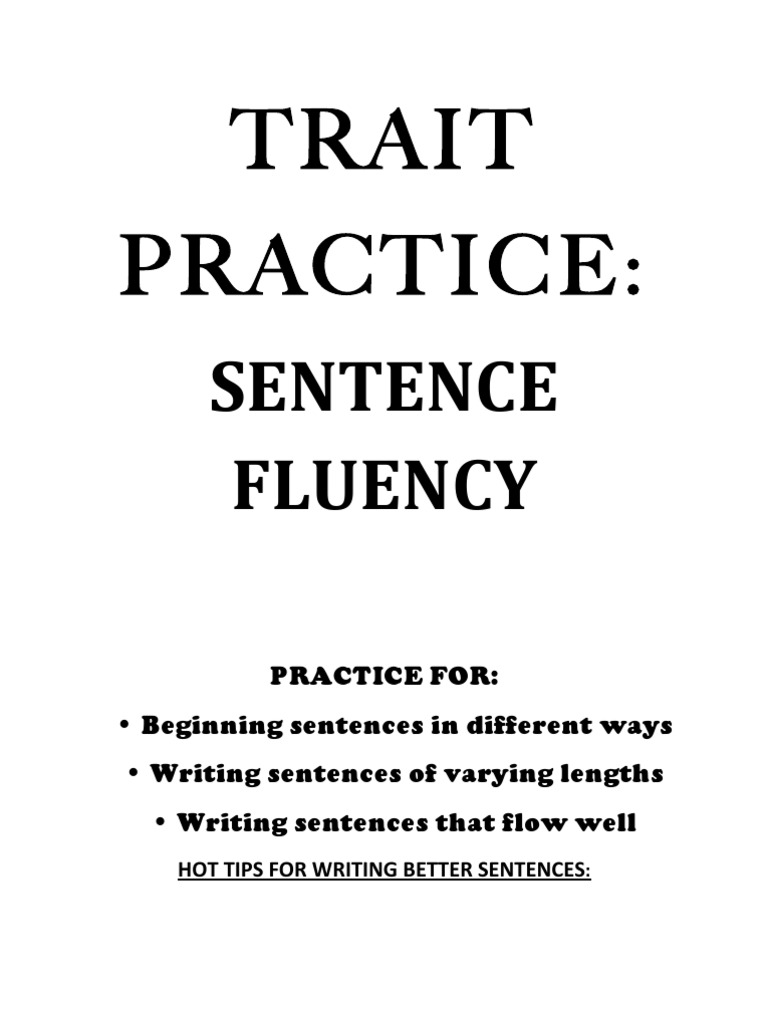 TRAIT Practice - Sentence Fluency | PDF