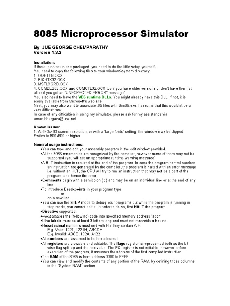 8085 Simulator | PDF | Office Equipment | Software Engineering