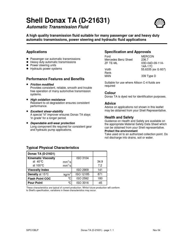 Shell Donax TA | PDF