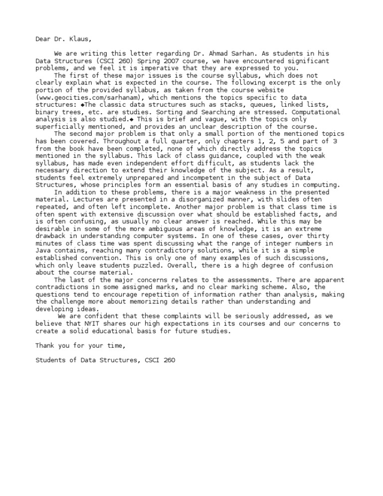 Data Structure Complaint - Ahmed Sarhan | PDF | Data | Cognitive Science