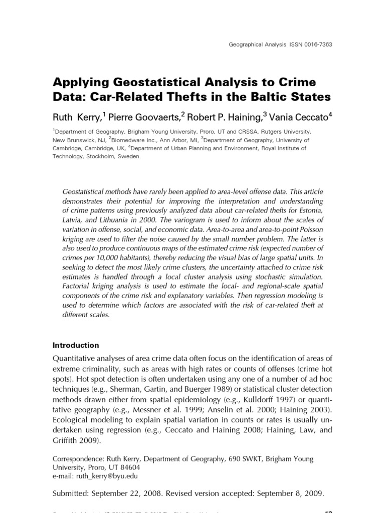Crime Analysis | PDF | Spatial Analysis | Regression Analysis