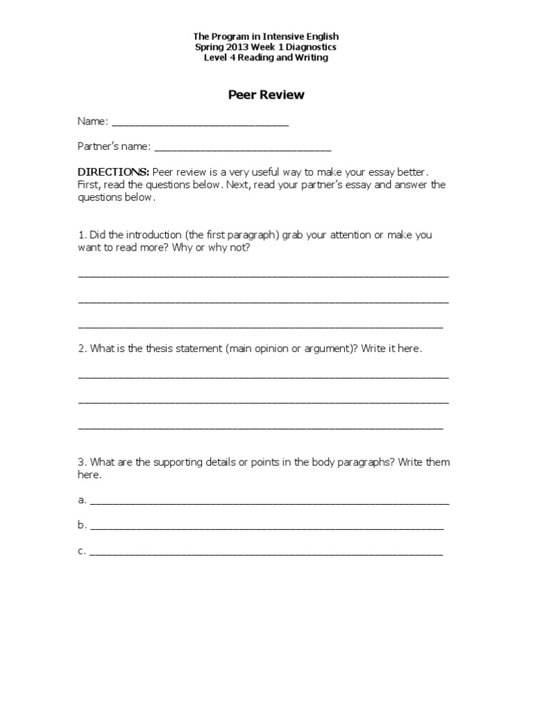 Level 4 Peer Review Guidelines | PDF