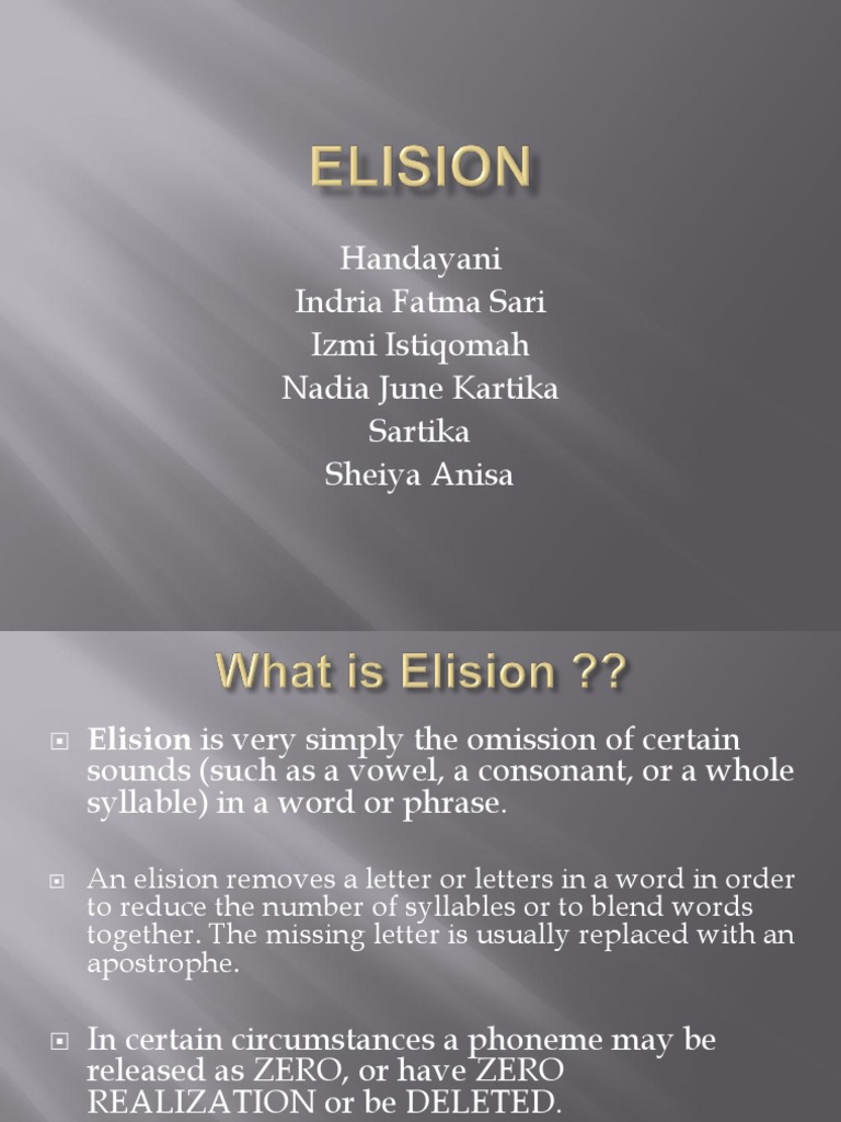 Elision in English speech | PDF | Syllable | Human Communication