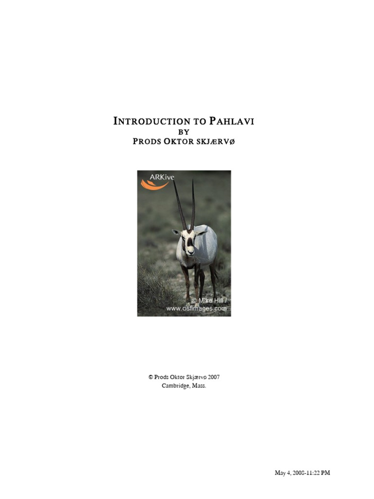Introduction to Pahlavi Language | PDF | Subject (Grammar) | Persian ...
