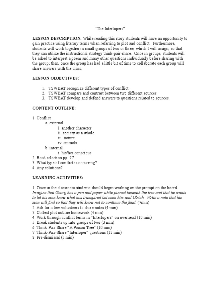 The Interlopers | PDF | Saki | Cognitive Science