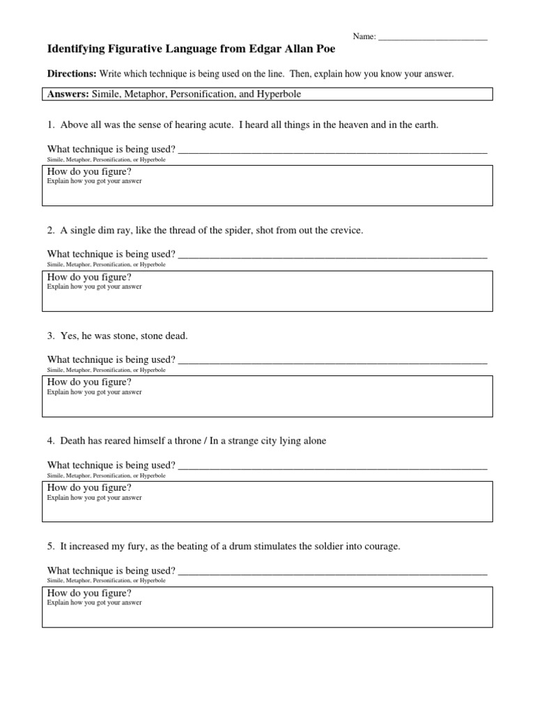 Figurative Language of Edgar Allan Poe | PDF | Metaphor