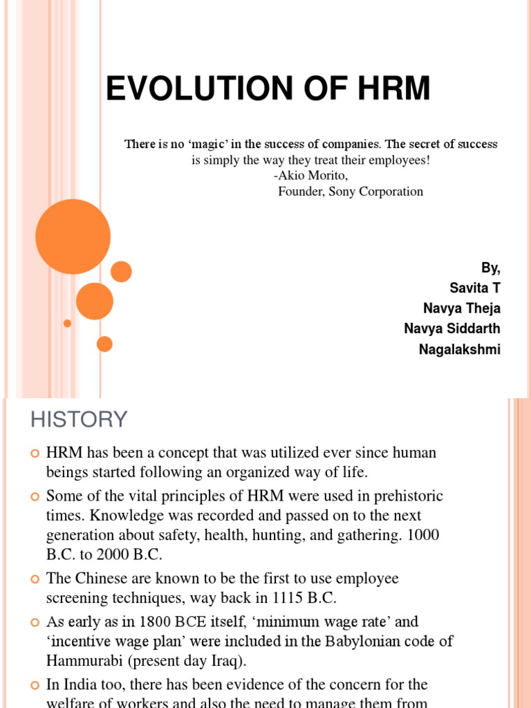 Evolution of HRM | Human Resource Management | Labour Economics