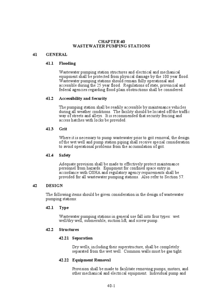 7 Ten States Standards 2004 - Chapter 40 - Wastewater Pumping Stations ...