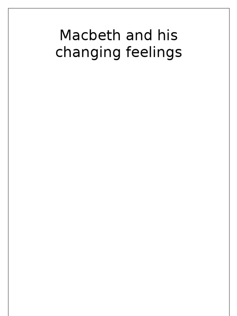 Macbeth's Emotional Journey Explained | PDF | Religion & Spirituality