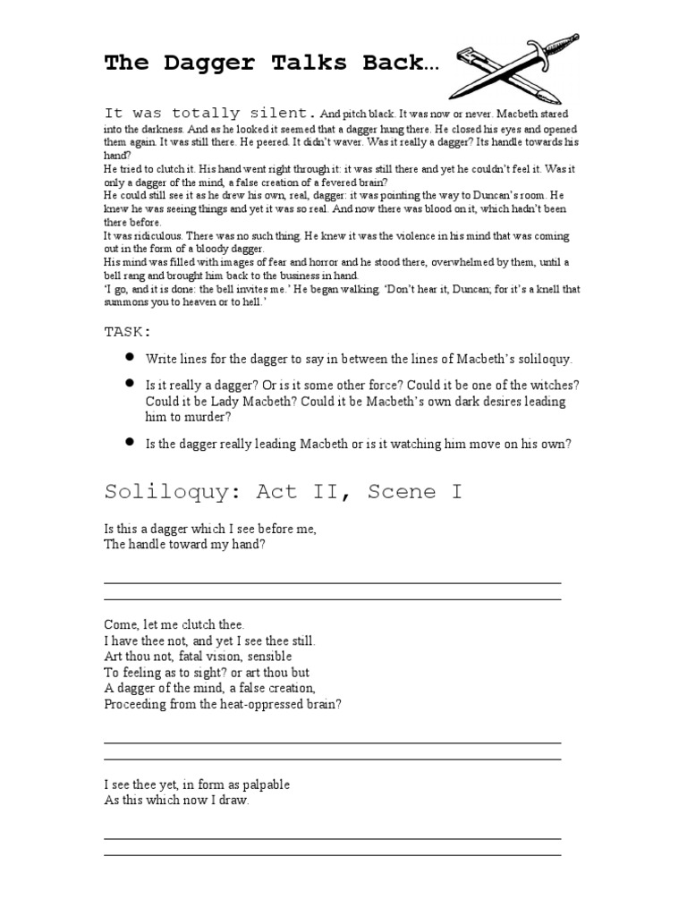 Macbeth's Dagger Soliloquy Insights | PDF | Macbeth