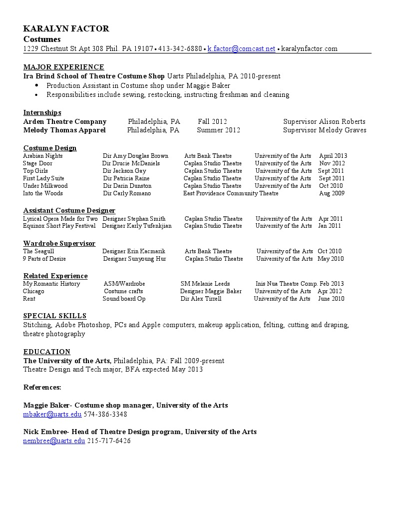 Karalyn Factor Resume 2010 | PDF