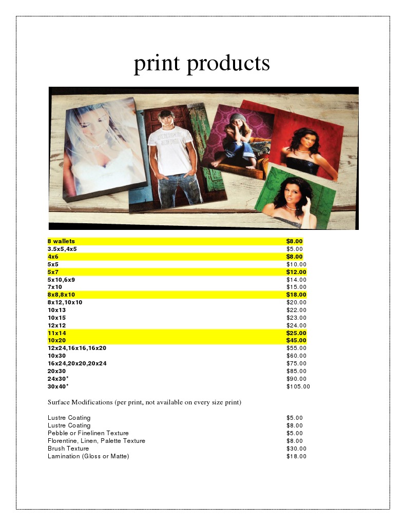 Print Product Pricing and Options | PDF