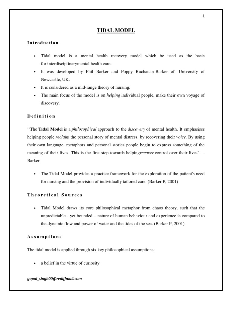 Tidal Model | PDF | Recovery Approach | Mental Health
