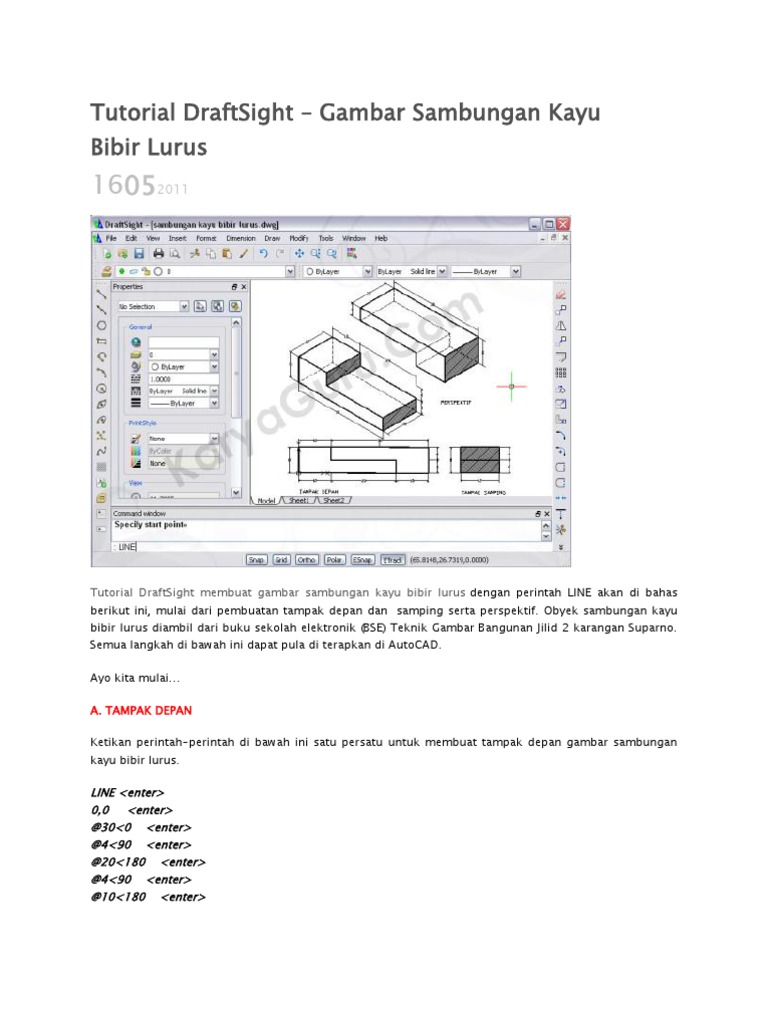 Tutorial DraftSight | PDF | Metode & Bahan Ajar | Komputer