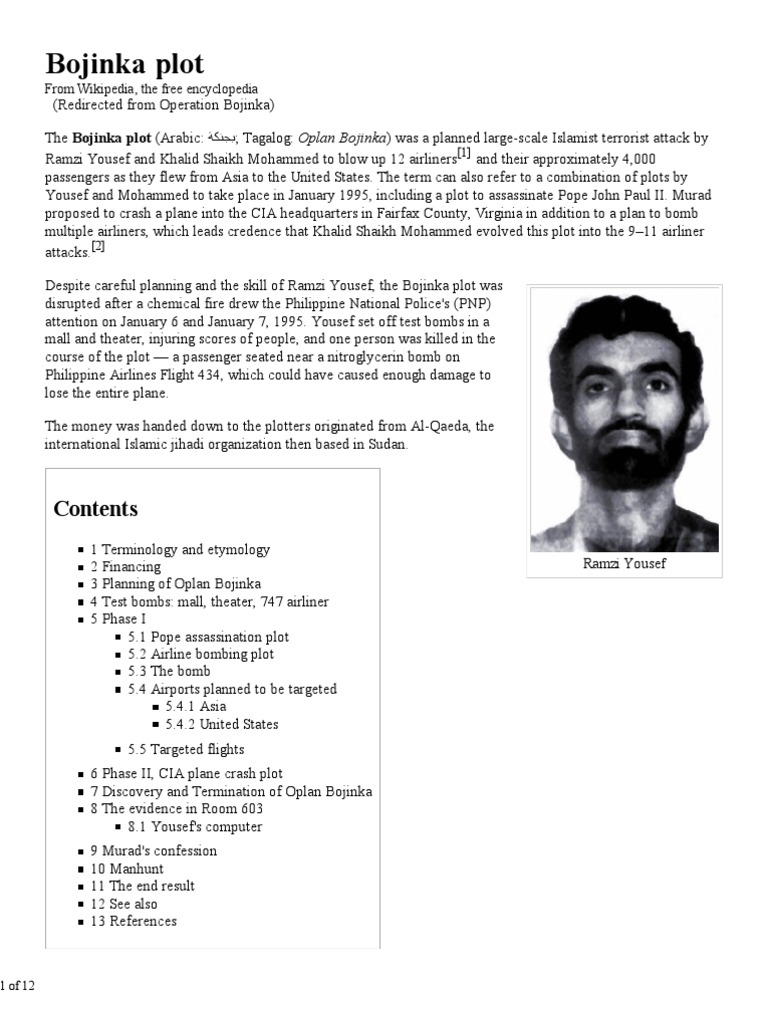 FBI Involvement in Bombings - The Bojinka Plot | Download Free PDF ...