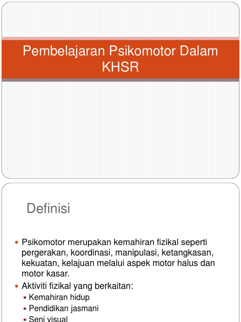 Pembelajaran Psikomotor Dalam KHSR | PDF