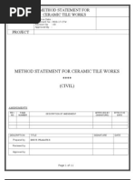 Method Statement For: Tiling Work | PDF | Tile | Adhesive