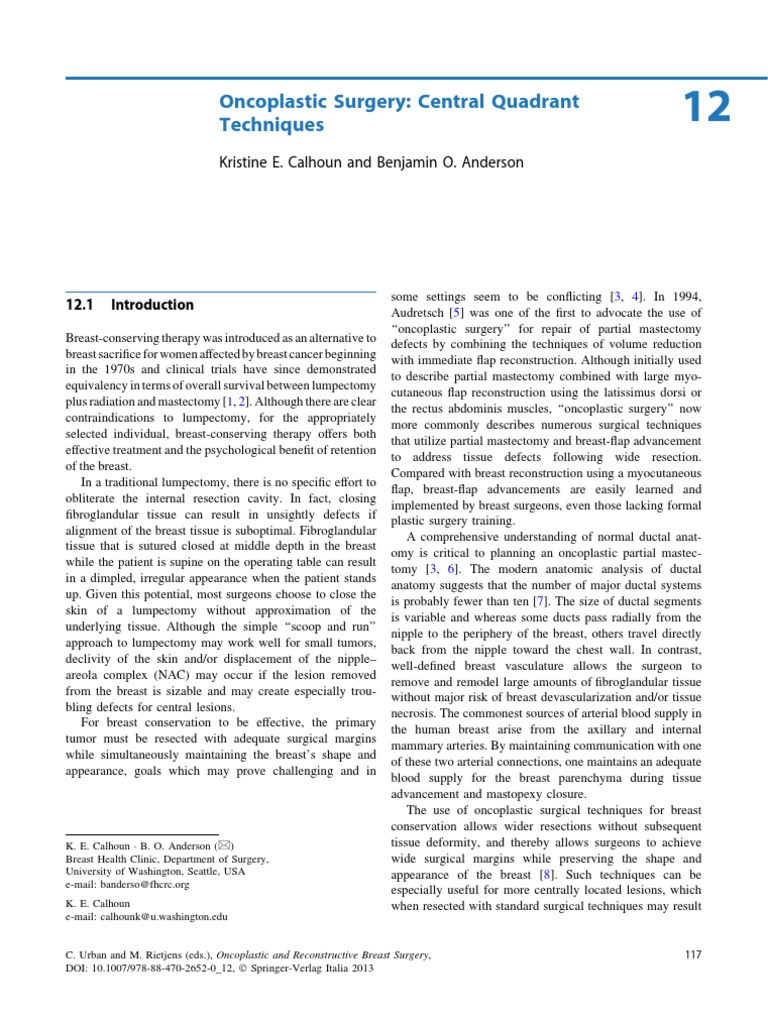 14 Central Quadrant Technique | PDF | Mastectomy | Breast Cancer