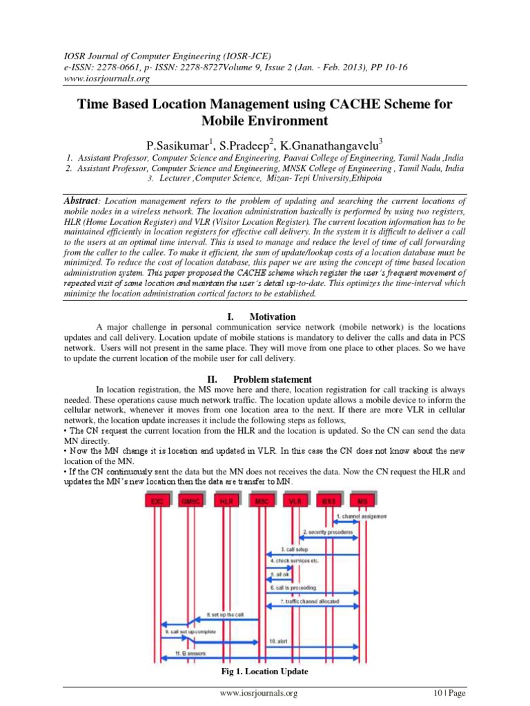 Time Based Location Management Using CACHE Scheme For Mobile Environment | Download Free PDF ...
