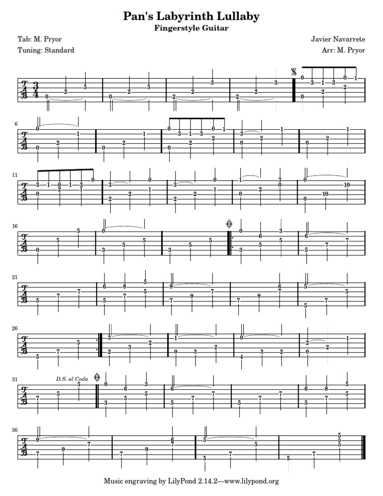 Pans Labyrinth Lullaby Tab | PDF