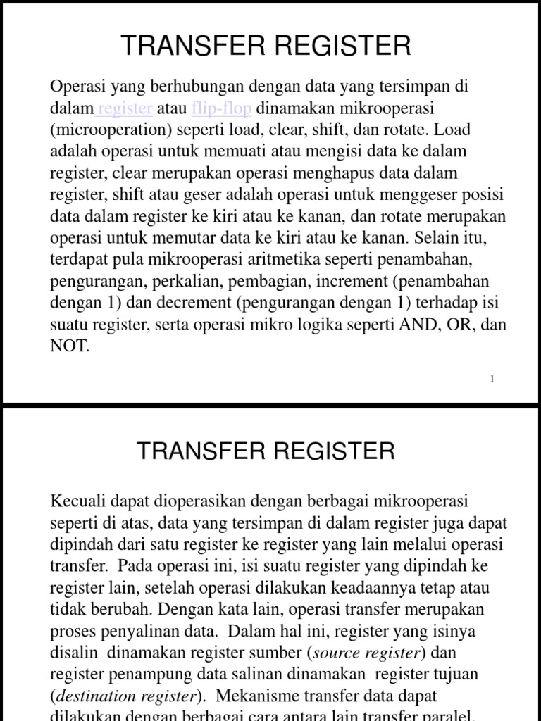 Transfer Register | PDF