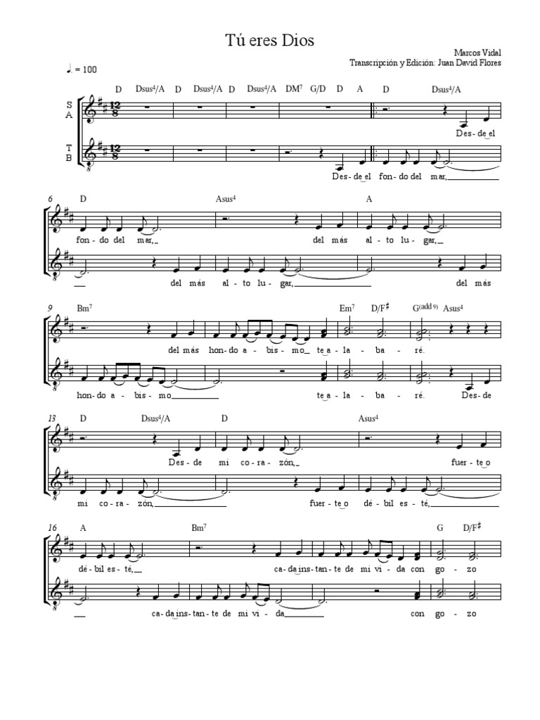 Tu Eres Dios - Marcos Vidal | PDF
