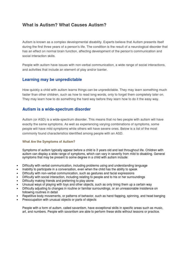 What Is Autism | PDF