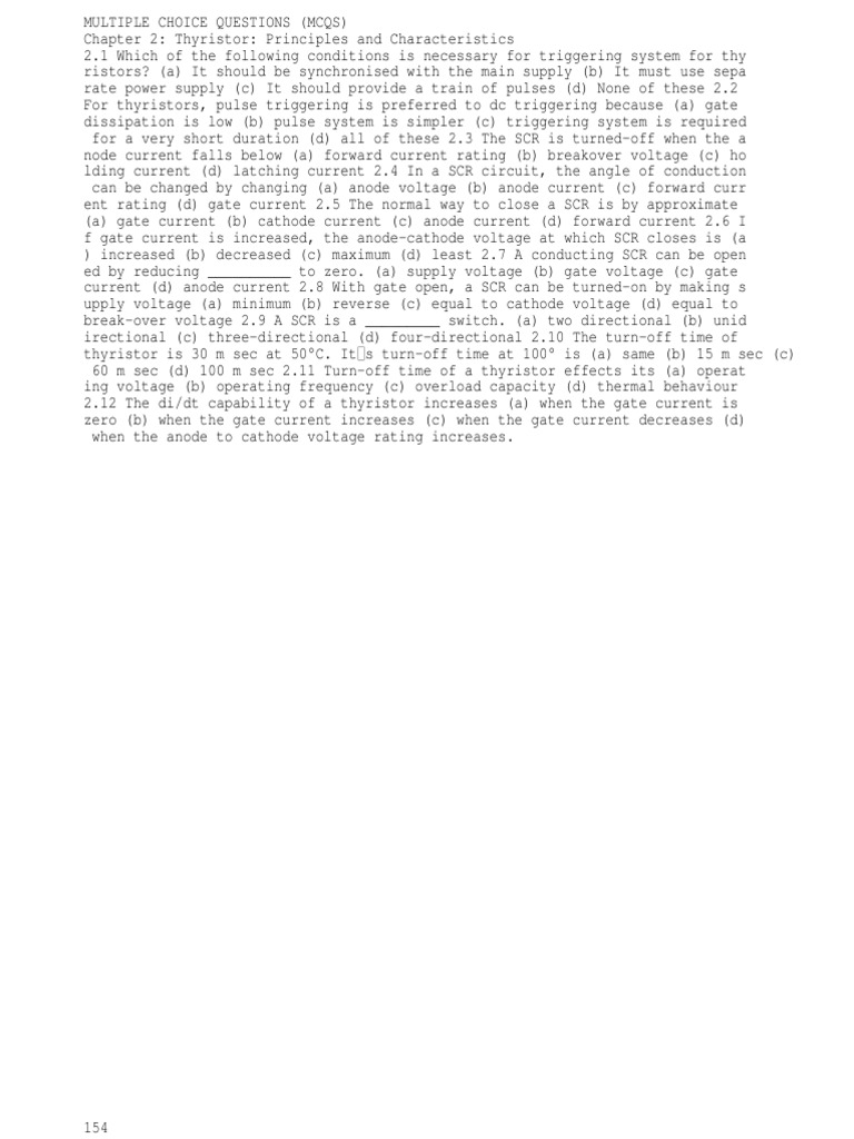 Multiple Choice Questions | PDF | Power Inverter | Rectifier