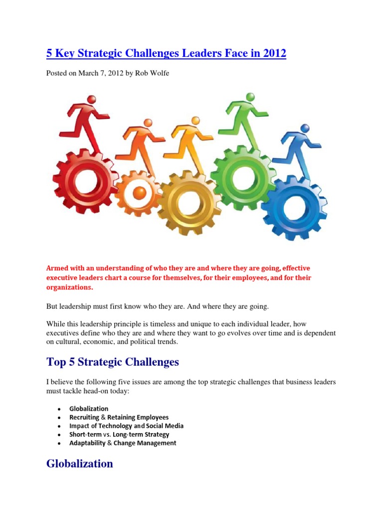 5 Key Strategic Challenges Leaders Face in 2012 | PDF | Employment ...