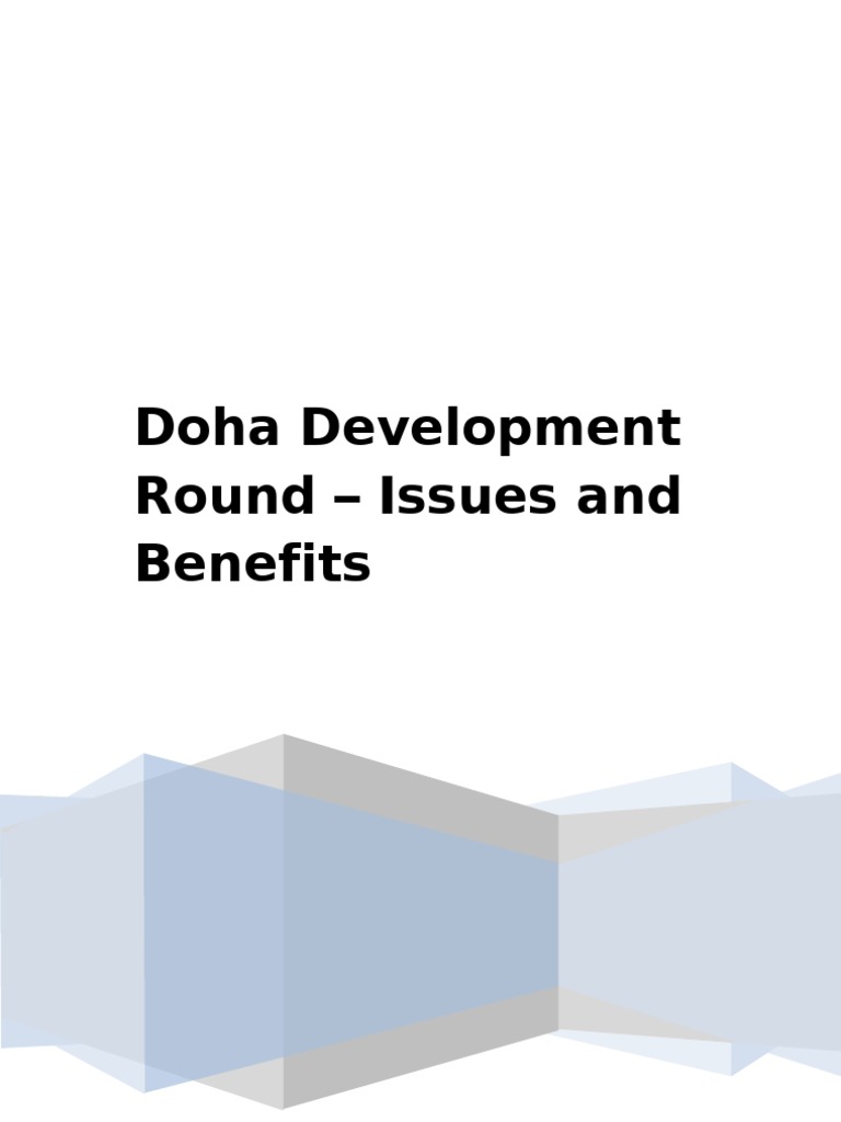 Doha Development Round - Issues and Benefits | PDF | Doha Development ...
