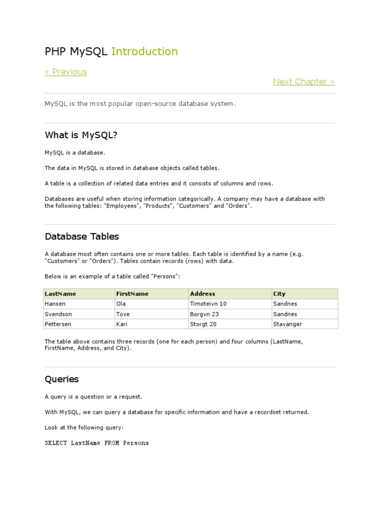 An Introduction to MySQL Databases and PHP Integration | PDF | Sql | Microsoft Access