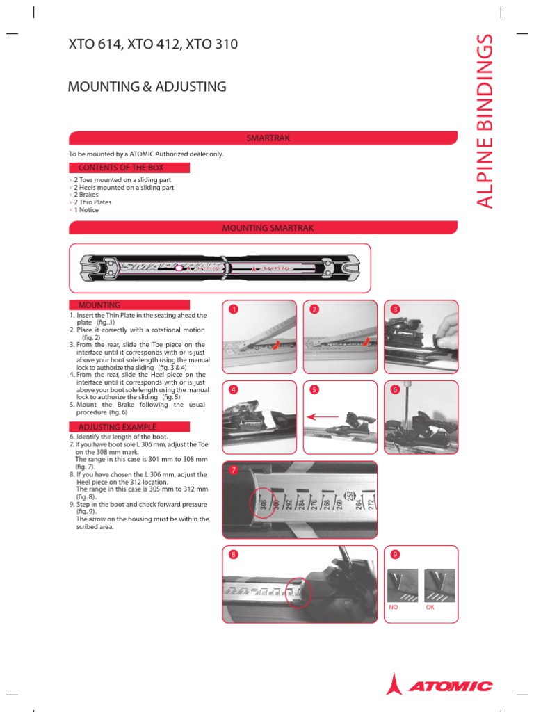Atomic XTO 10 Bindings Adjustment Guide | PDF